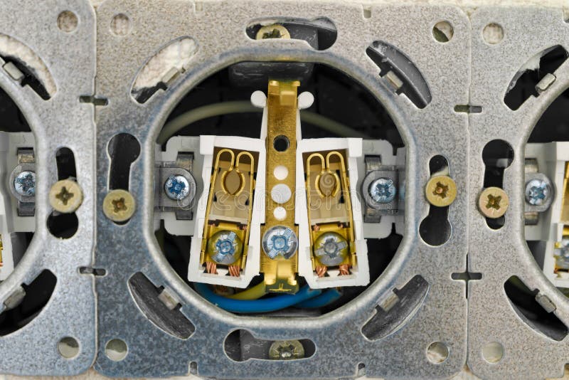 Open electric socket strip stock image. Image of electric - 76075583