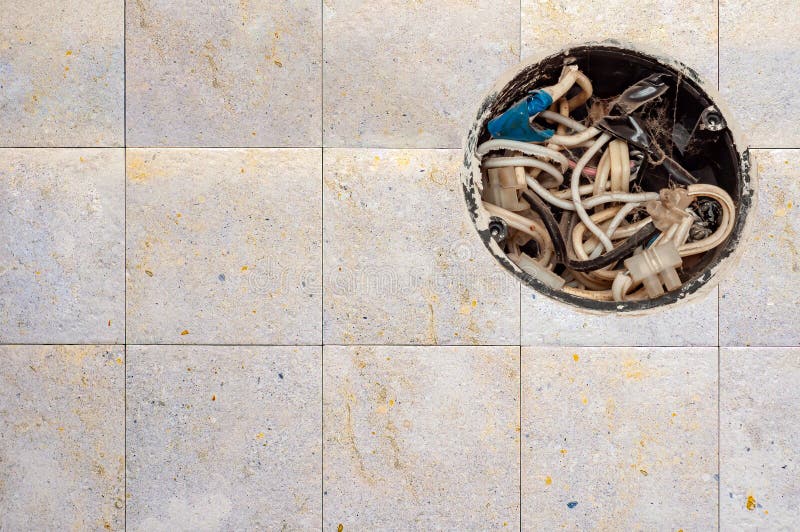 Open Electrical Box Displays a Tangle of Wires and Connectors Set ...