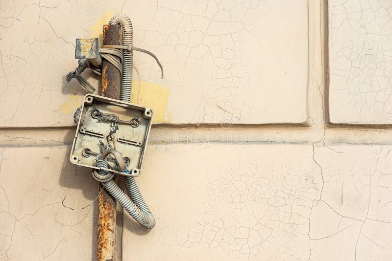 Open Electrical Box With Wires And Corrugated Wire Stock Photo - Image ...