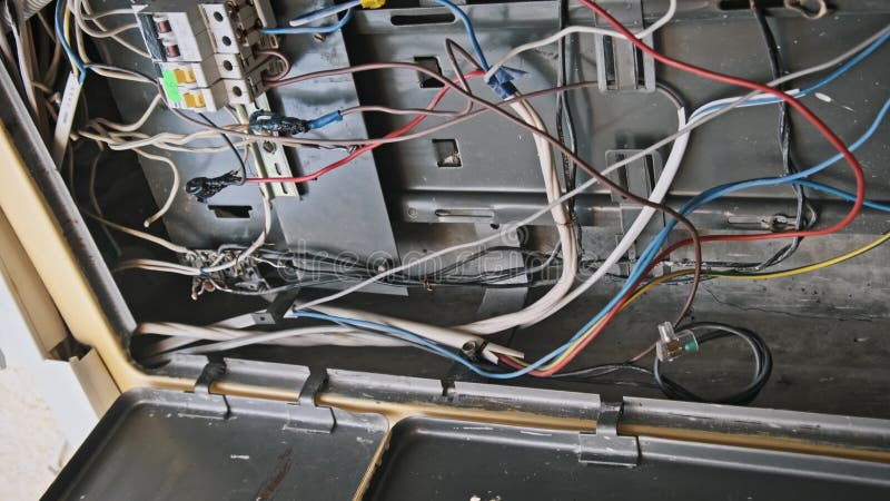 Open Electrical Panel: Exposed Wires in Close-Up Shot Stock Video ...