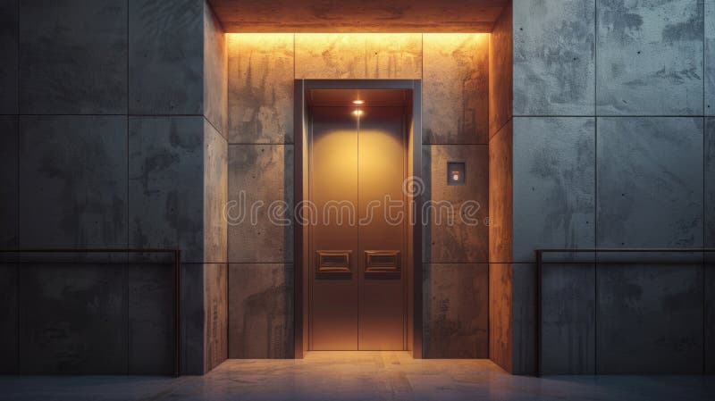 An Open Elevator Door in a Concrete Building. Suitable for Illustrating ...