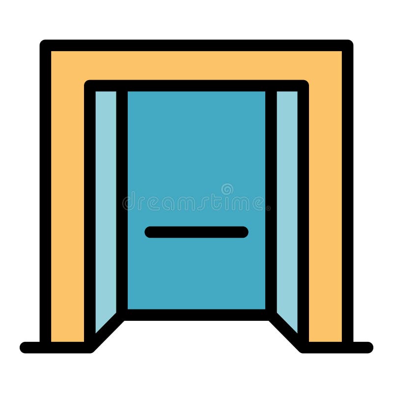 Open Elevator Icon Color Outline Vector Stock Vector - Illustration of ...
