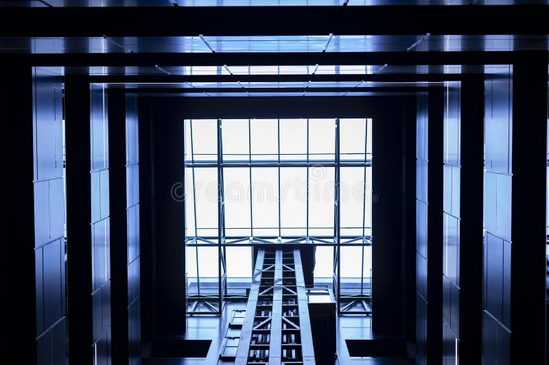 Open Elevator Shaft. Modern Architecture Stock Photo - Image of ...