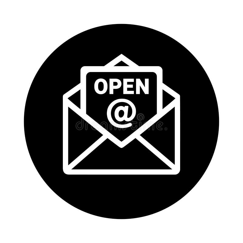 Open Email Icon. Simple Vector Design Stock Photo - Image of icon ...