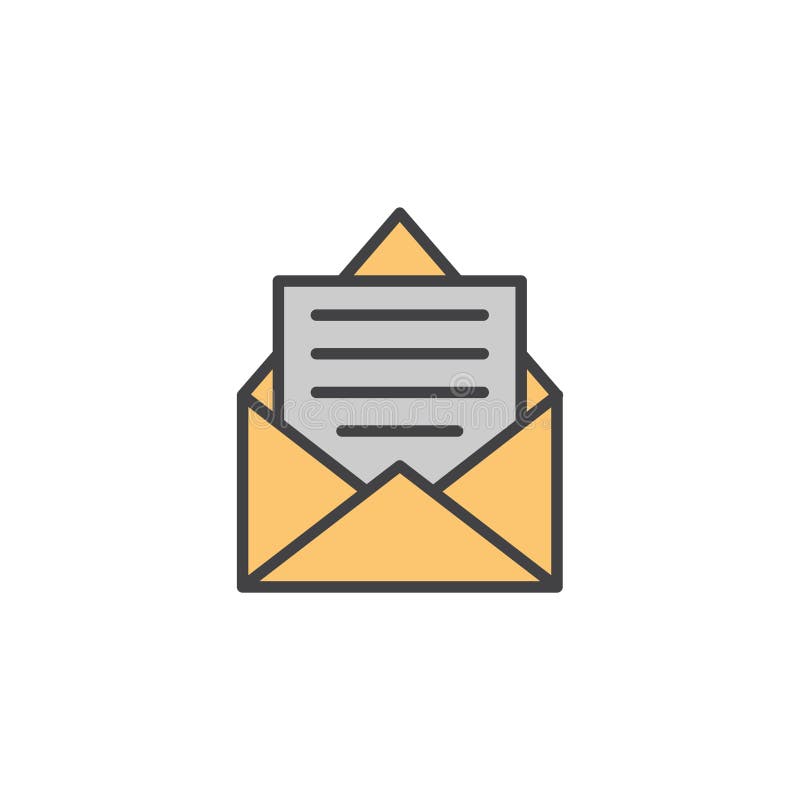 Open Email Icon in Colored Version Stock Vector - Illustration of ...