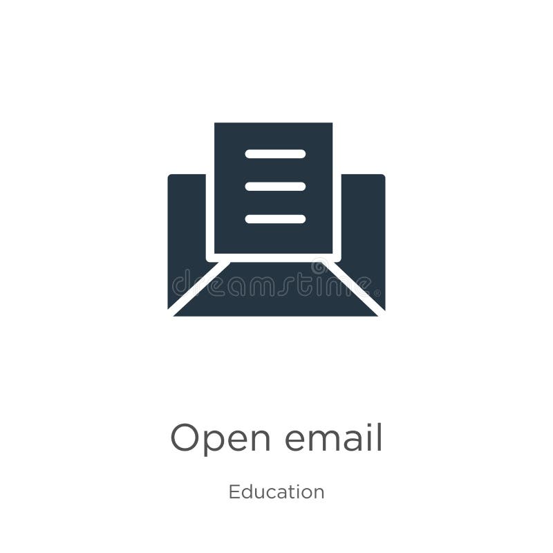 Open Email Icon Vector. Trendy Flat Open Email Icon from Education ...