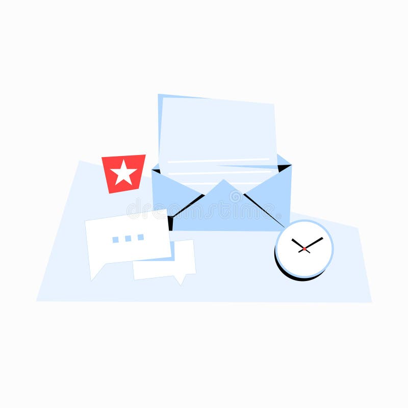 Email Inbox Notification in Flat Vector Illustration Symbolizing ...