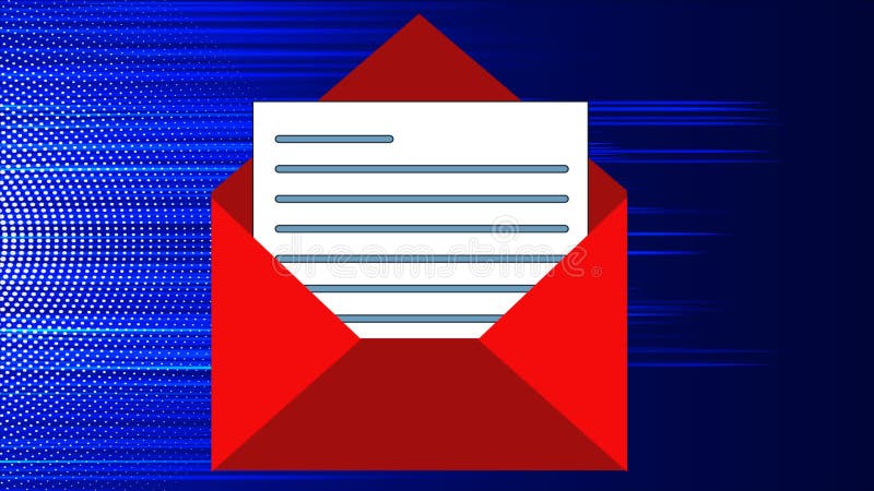 Email Symbol Floating in Space with Data Flow Background Concept Stock ...