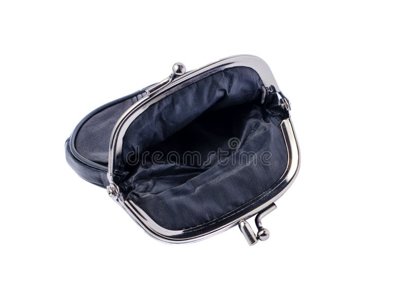 Empty open black purse stock image. Image of modern, beautiful - 29448605