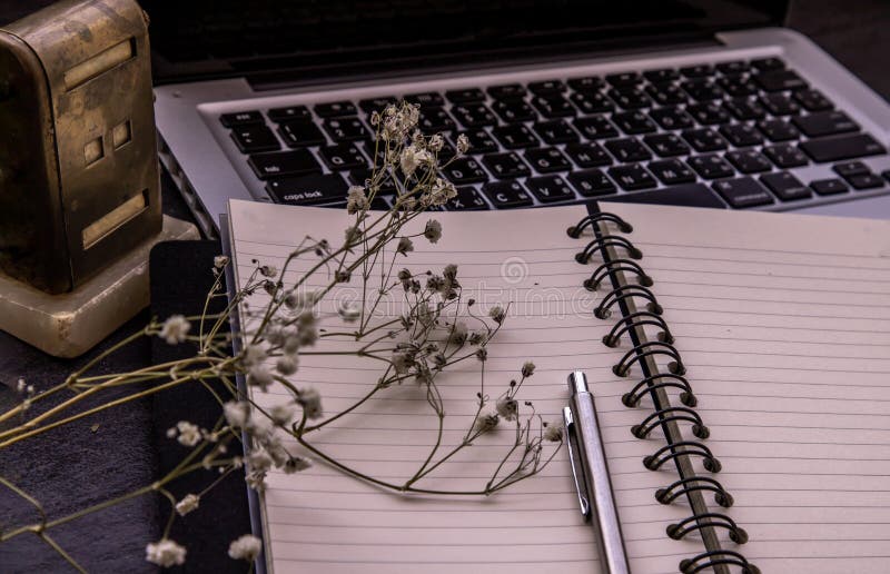 Open Empty Blank Notebook Organizer with Pen for Planning Work on ...