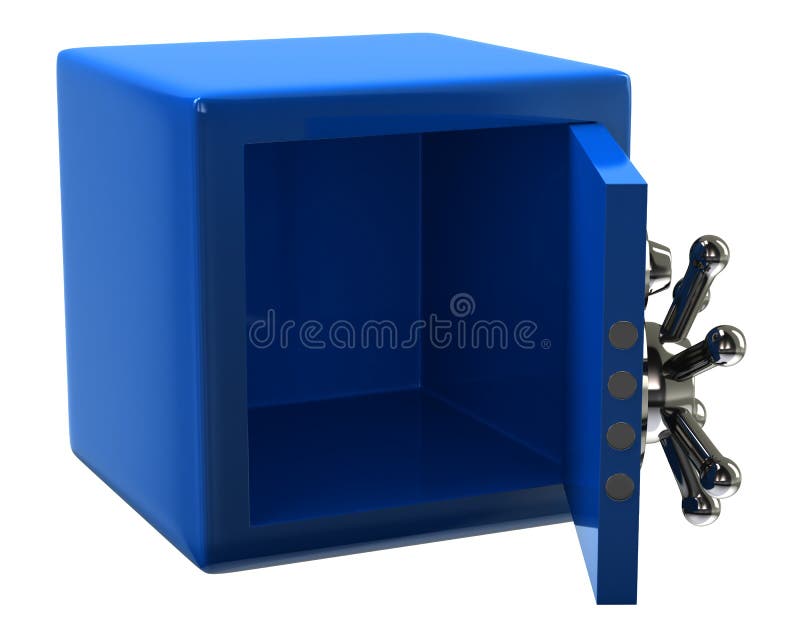 Open Empty Blue Security Safe Stock Illustration - Illustration of open ...