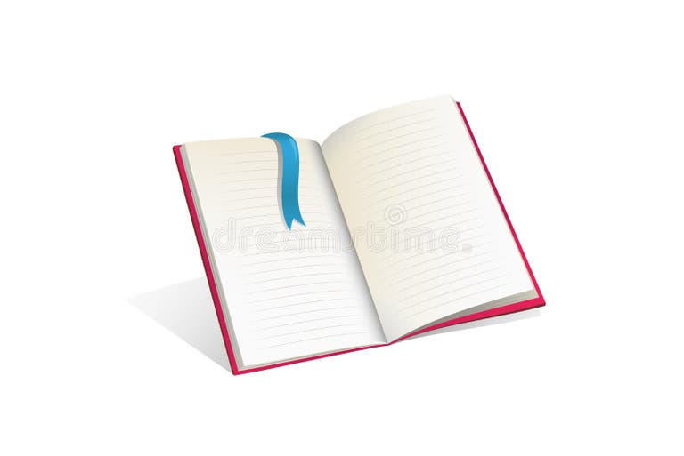 Open Empty Book Template Realistic Cartoon Vector Illustration Stock ...