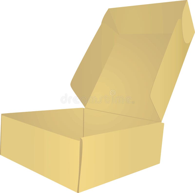 Open Empty Box on White Background Stock Vector - Illustration of paper ...