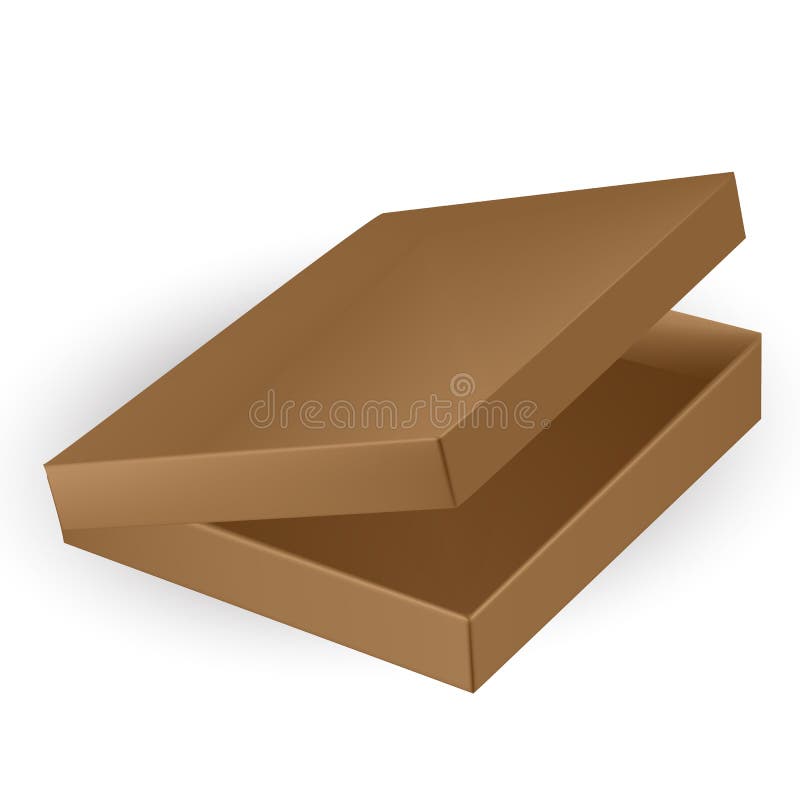 Open Empty Brown Packaging Box Stock Vector - Illustration of gray ...