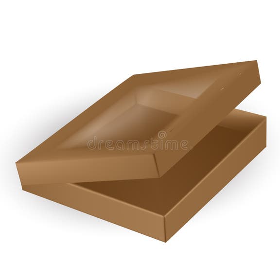 Open Empty Brown Packaging Box with Window Stock Vector - Illustration ...