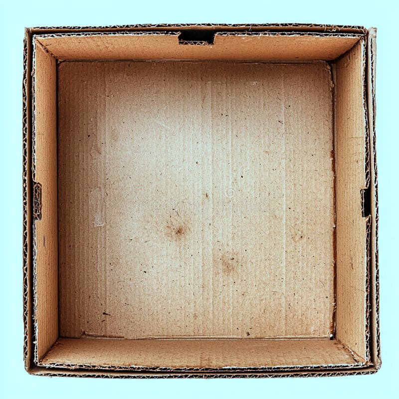 Open Empty Cardboard Box Container Packaging Top View Square Isolated ...