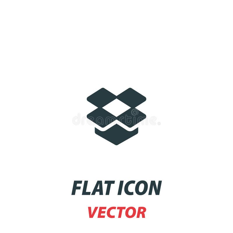 Open Empty Cardboard Box Icon in a Flat Style. Vector Illustration ...