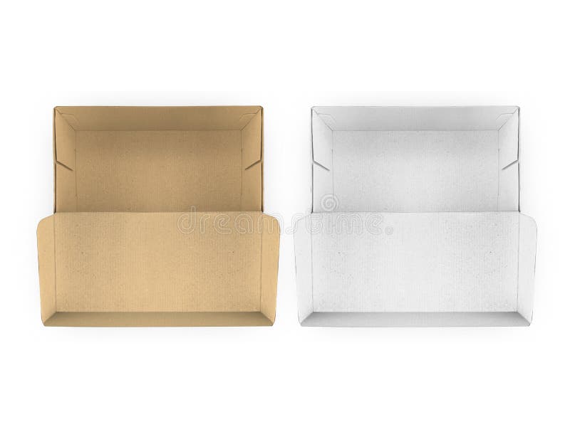 Open Empty Cardboard Box Isolated on White Background Stock Photo ...