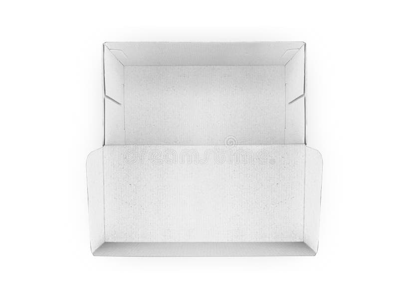 Open Empty Cardboard Box Isolated on White Background Stock Image ...