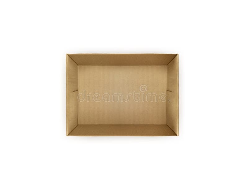 Open Empty Cardboard Box Isolated on White Background Stock Image ...