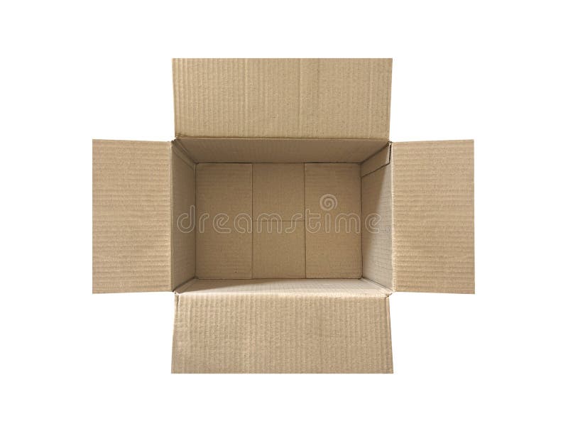 Open Empty Cardboard Box Isolated on White Background Stock Photo ...