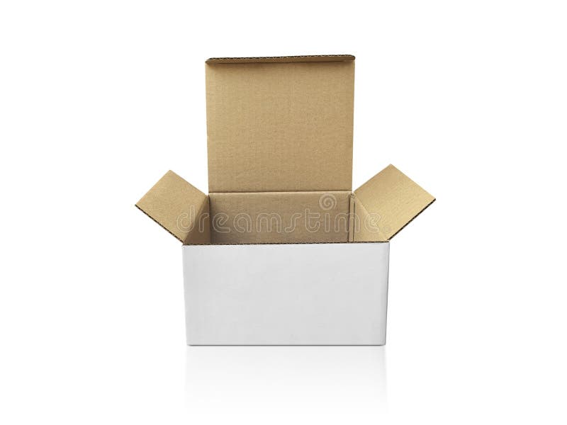 Open Empty Cardboard Box Isolated on White Background Stock Photo ...