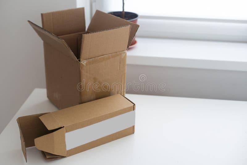Open Empty Cardboard Box, Packaging Stock Photo - Image of business ...