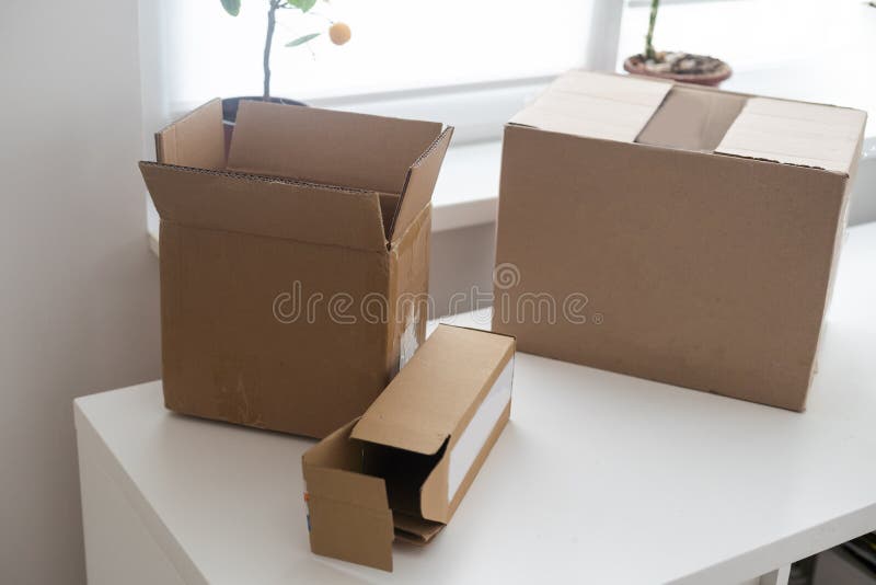 Open Empty Cardboard Box, Packaging Stock Image - Image of packaging ...