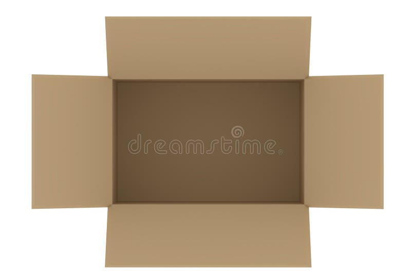 Open Empty Cardboard Paper Box for Goods 3d Rendering Illustration from ...