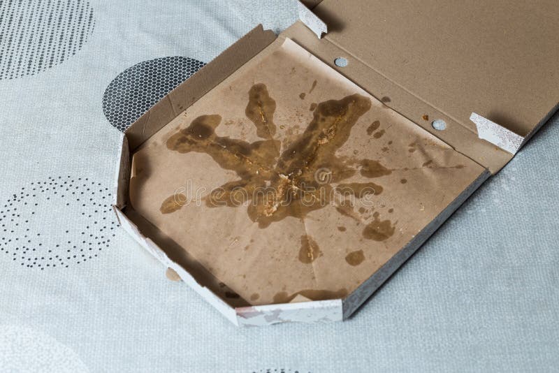 Open Empty Cardboard Pizza Box Stock Image - Image of dirty, junk ...