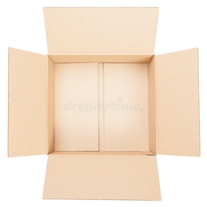 Open Empty Carton Box Isolated Stock Photo - Image of present ...