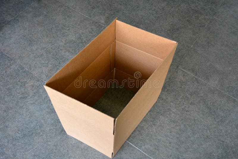 Open Empty Carton Box, Isolated on White Background Stock Photo - Image ...