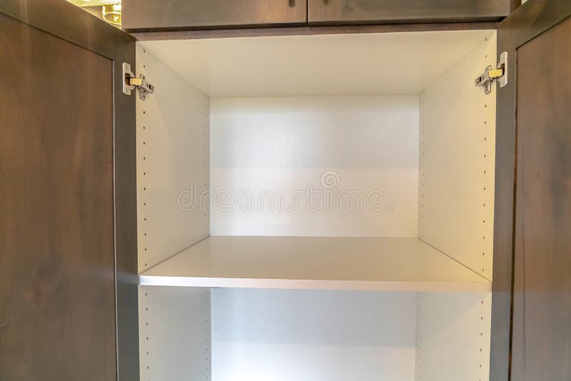 Open Empty Clean White Bathroom Cabinet with Shelf Stock Photo - Image ...
