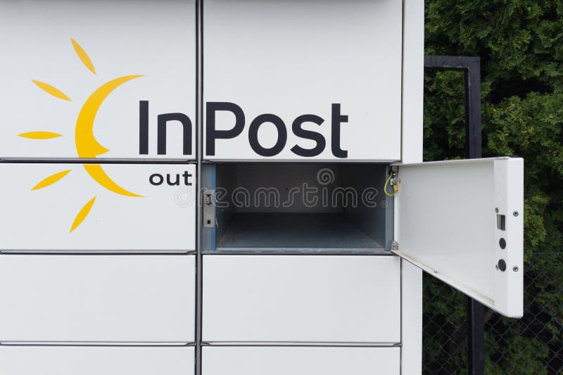 Open and Empty Compartment in InPost Locker, Showcasing Brand Logo and ...
