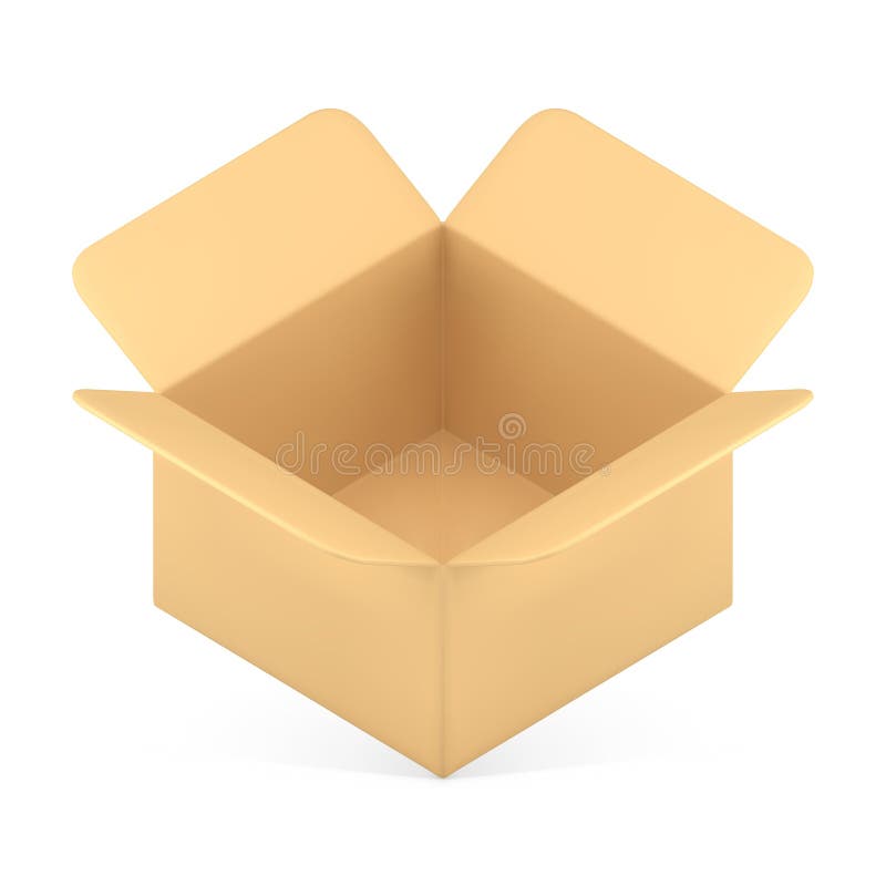 Open Empty Diagonally Placed Cardboard Box Putting Goods Personal ...