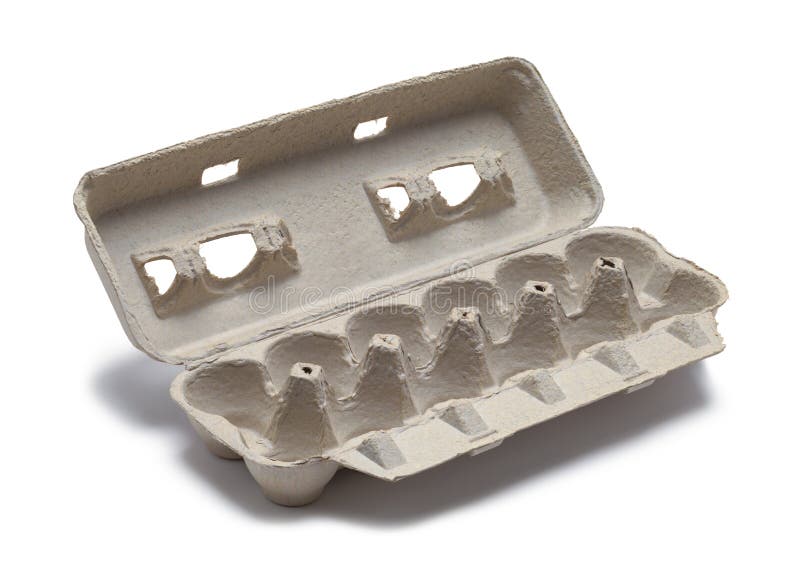 Open Empty Egg Carton stock image. Image of cracked - 195094233