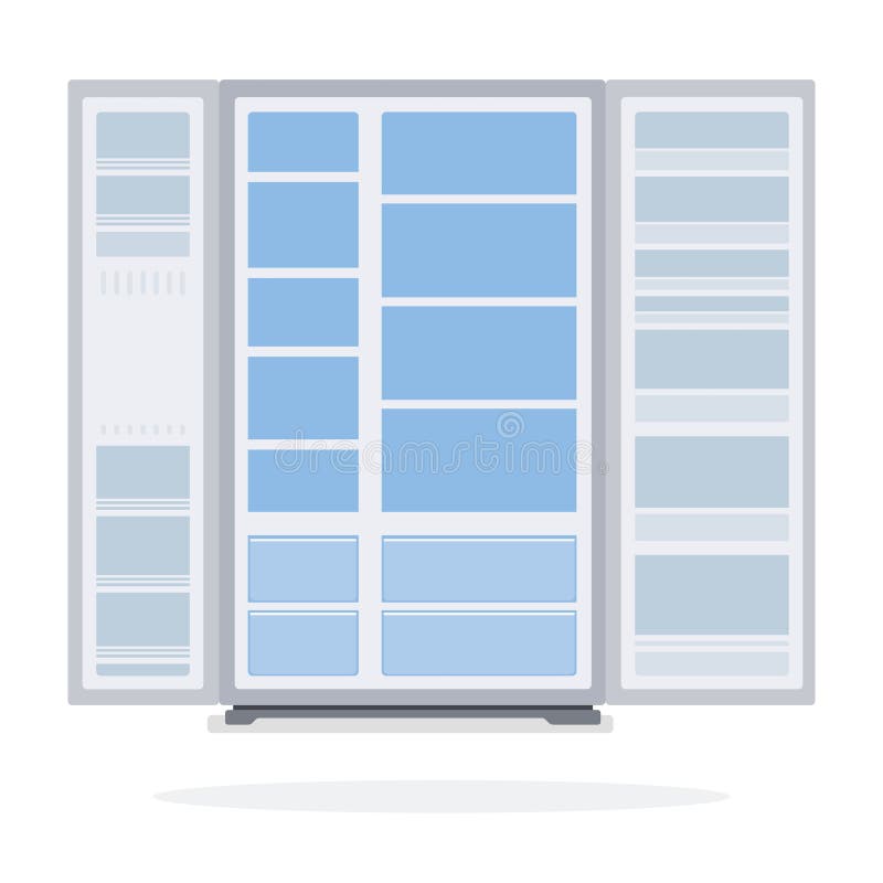 Open Empty Fridge Flat Isolated Stock Vector - Illustration of inside ...