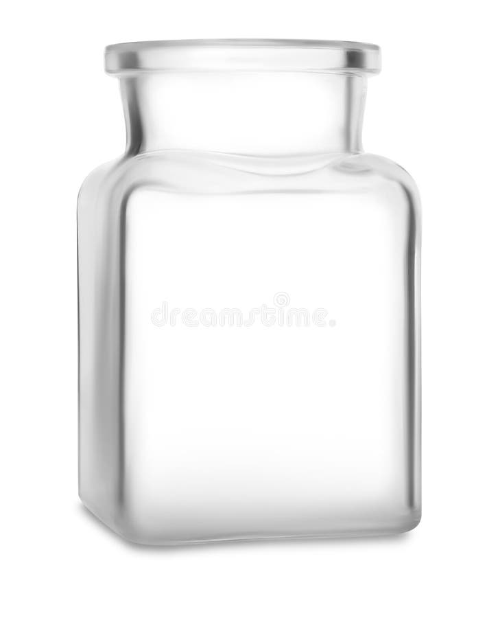 Open Empty Glass Jar Isolated Stock Image - Image of container ...