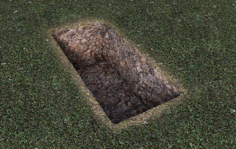 Open Empty Grave Hole stock illustration. Illustration of ready - 165802966