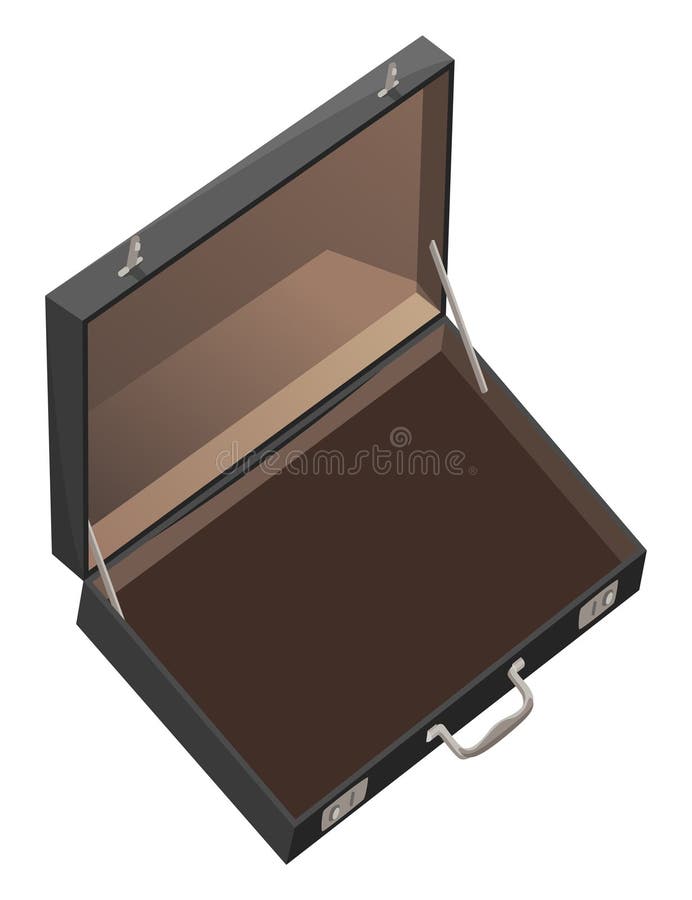 Open Empty Isometric Suitcase Vector Illustration Stock Vector - Illustration of suitcase ...