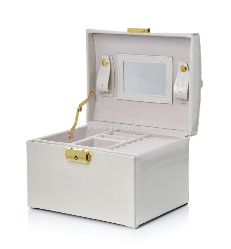 Open Empty Leather Jewelry Box Stock Image - Image of mirror, adornment ...