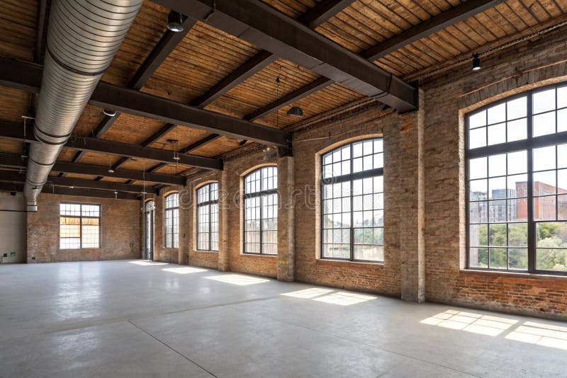 Empty loft space stock illustration. Illustration of interior - 375119451