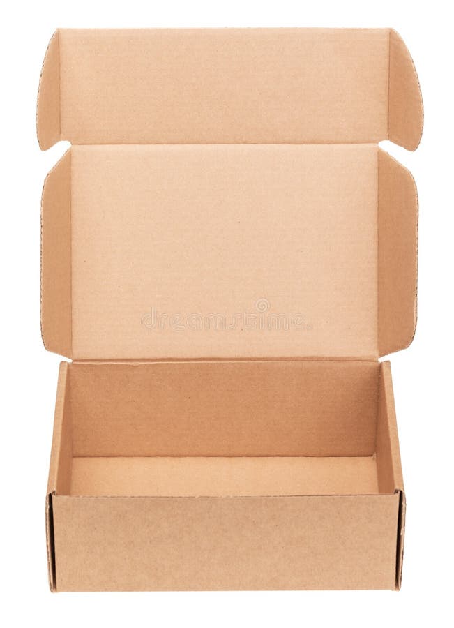 Open Empty Carton Box Isolated Stock Image - Image of gift, package ...