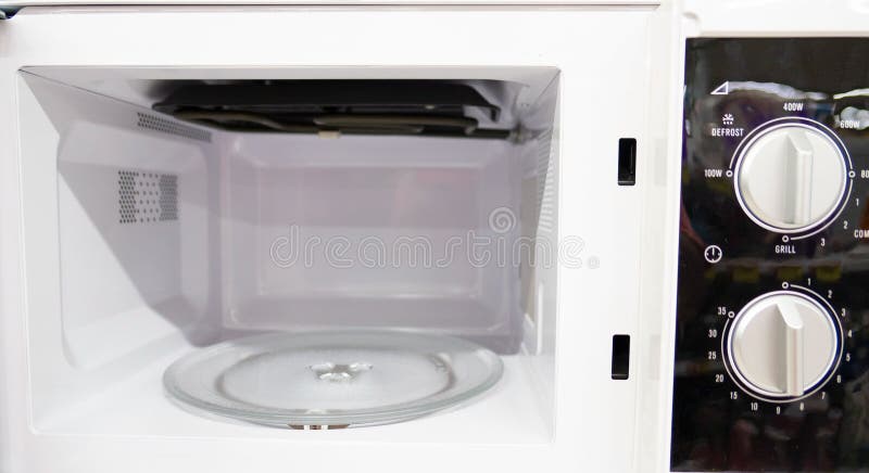 Open Empty New MicrowaveÂ , Inside of the Microwave Oven Stock Image ...