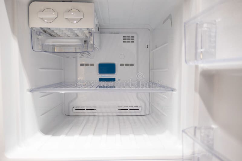 Open Empty New White Refrigerator Inside Fridge with Shelves Stock ... Open Empty New White Refrigerator Inside Fridge with Shelves Stock ...