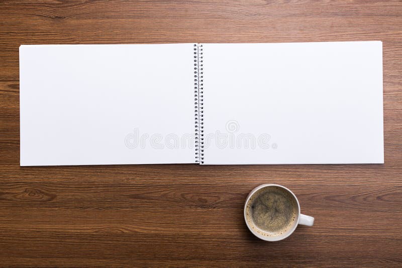 Open Empty Notebook on Table Stock Photo - Image of paper, closeup ...