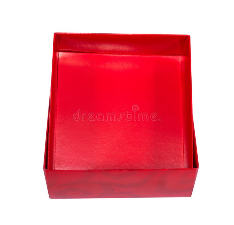 Open Empty Red Box Isolated on White,clipping Path Stock Photo - Image ...