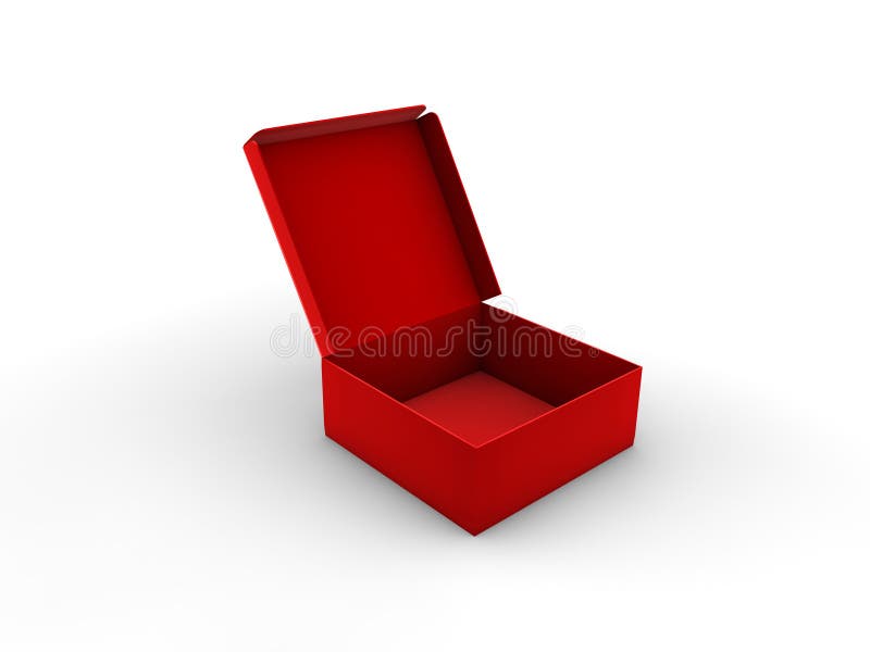 Open empty red box. stock illustration. Illustration of flap - 71510731