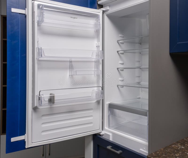 Open empty refrigerator stock photo. Image of design - 246686850