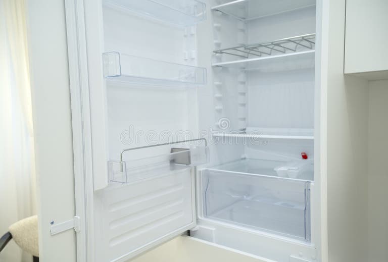 Open Empty Refrigerator. Refrigerator Open Empty Fridge Inside Interior ...